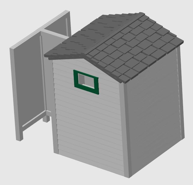 RR Craftsman Store. Great Northern 2-Stall Privy - HO Scale